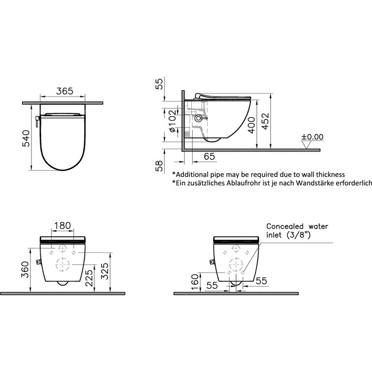 VitrA Sento WC met Bidet – Modern Wandtoilet met Hygiëne - Sanitear