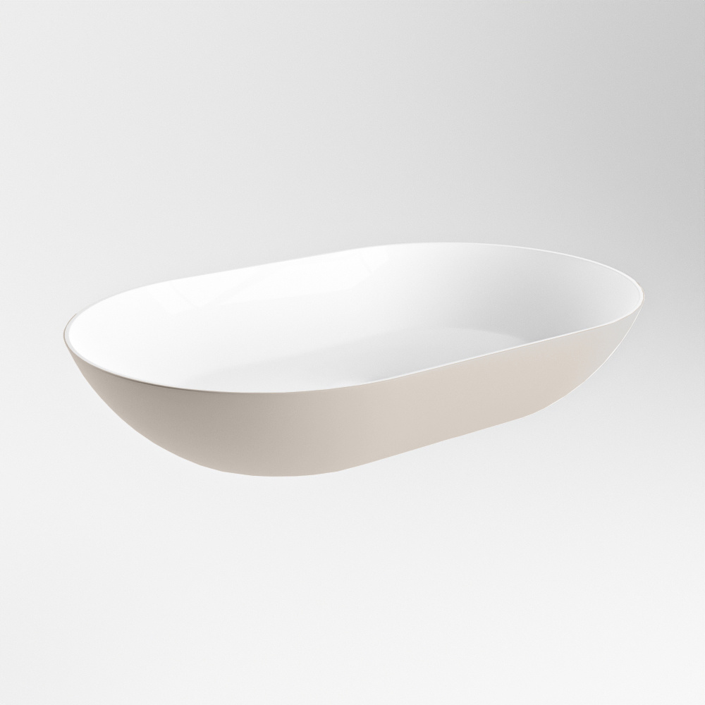 ONNI Waskom ovaal solid surface 55cm kleur Linen / Talc - Sanitear