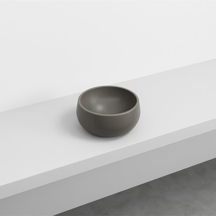 Mini Waskom Ø30x14,5 cm – Rond - mat bruin - Sanitear