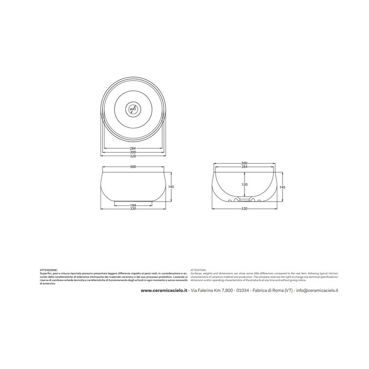 Mini Waskom Ø30x14,5 cm – Rond - mat beige - Sanitear
