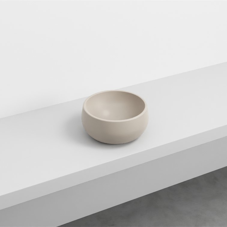 Mini Waskom Ø30x14,5 cm – Rond - mat beige - Sanitear
