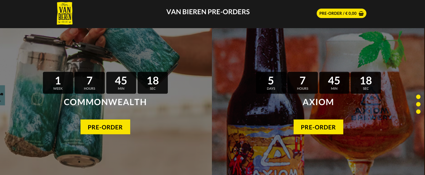 Nieuwe pre-order website - Van Bieren
