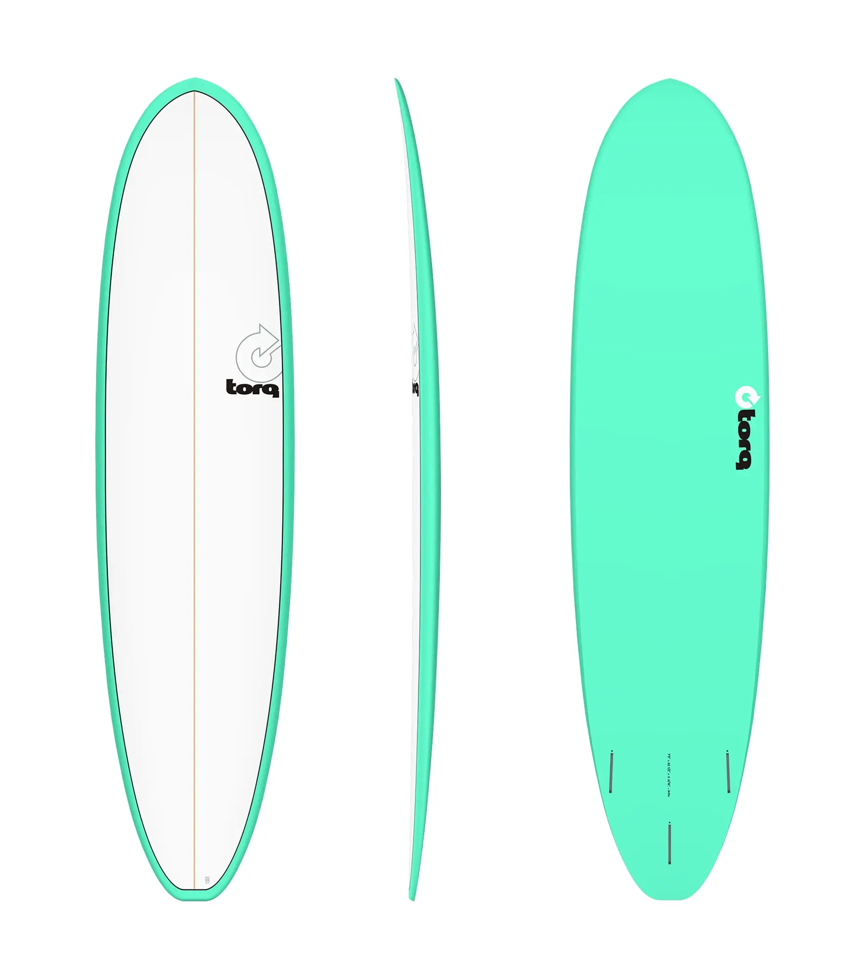 7'4 Torq Funboard V+ - Futures - 3 Fin - Seagreen White Deck for sale ...