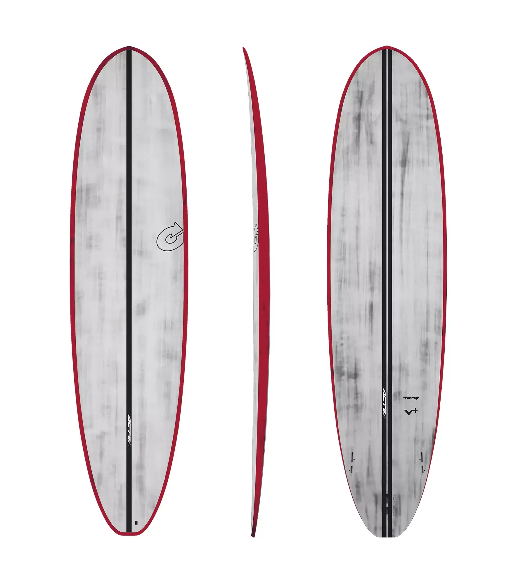 7'4 Torq V+ ACT - FCS II - 3 Fin - Brushed Red Rails - Aloha surf