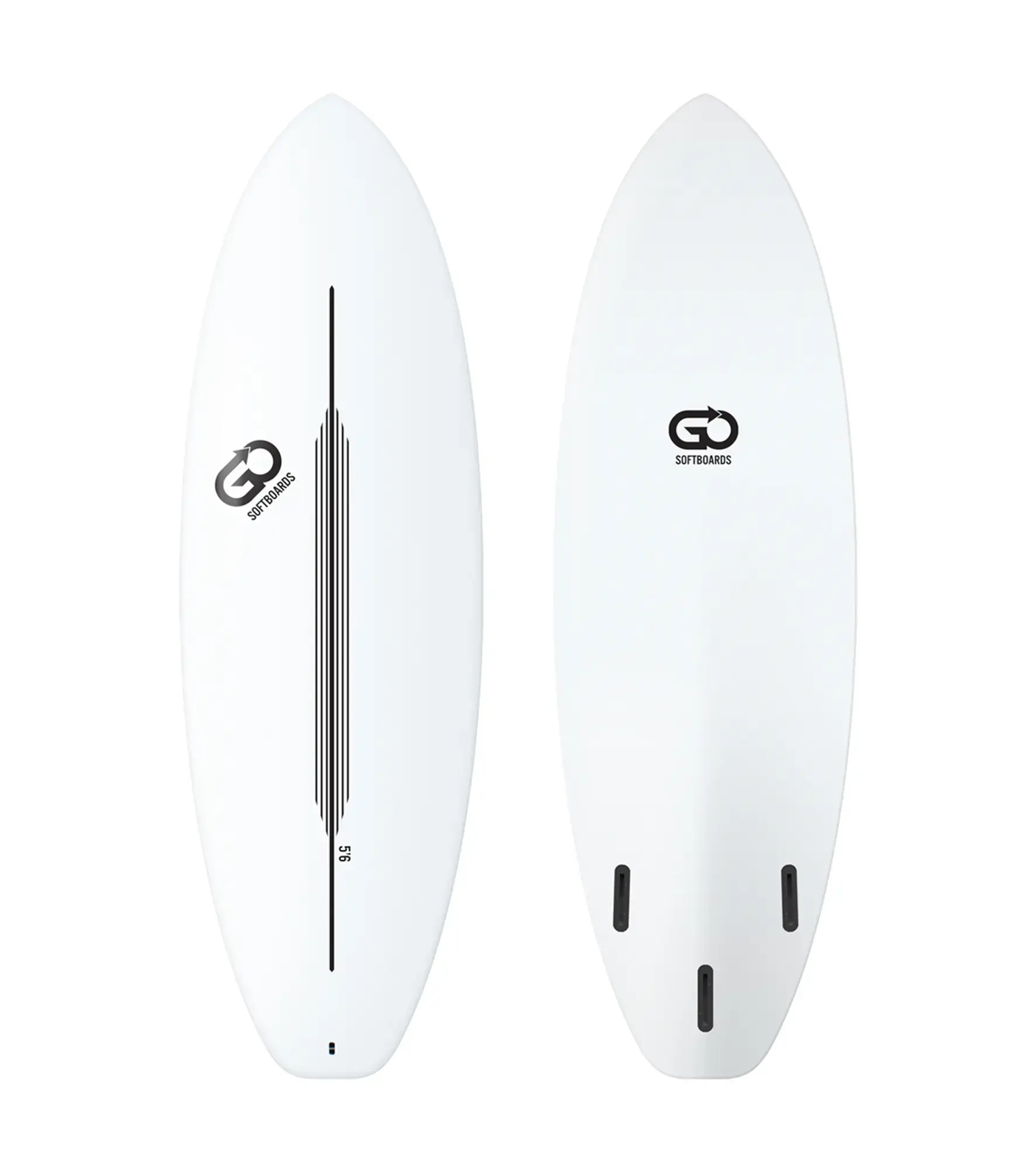 5'6 GO Softboard - 3 Fin - White - Aloha Beachclub, Surfschool & Surfshop