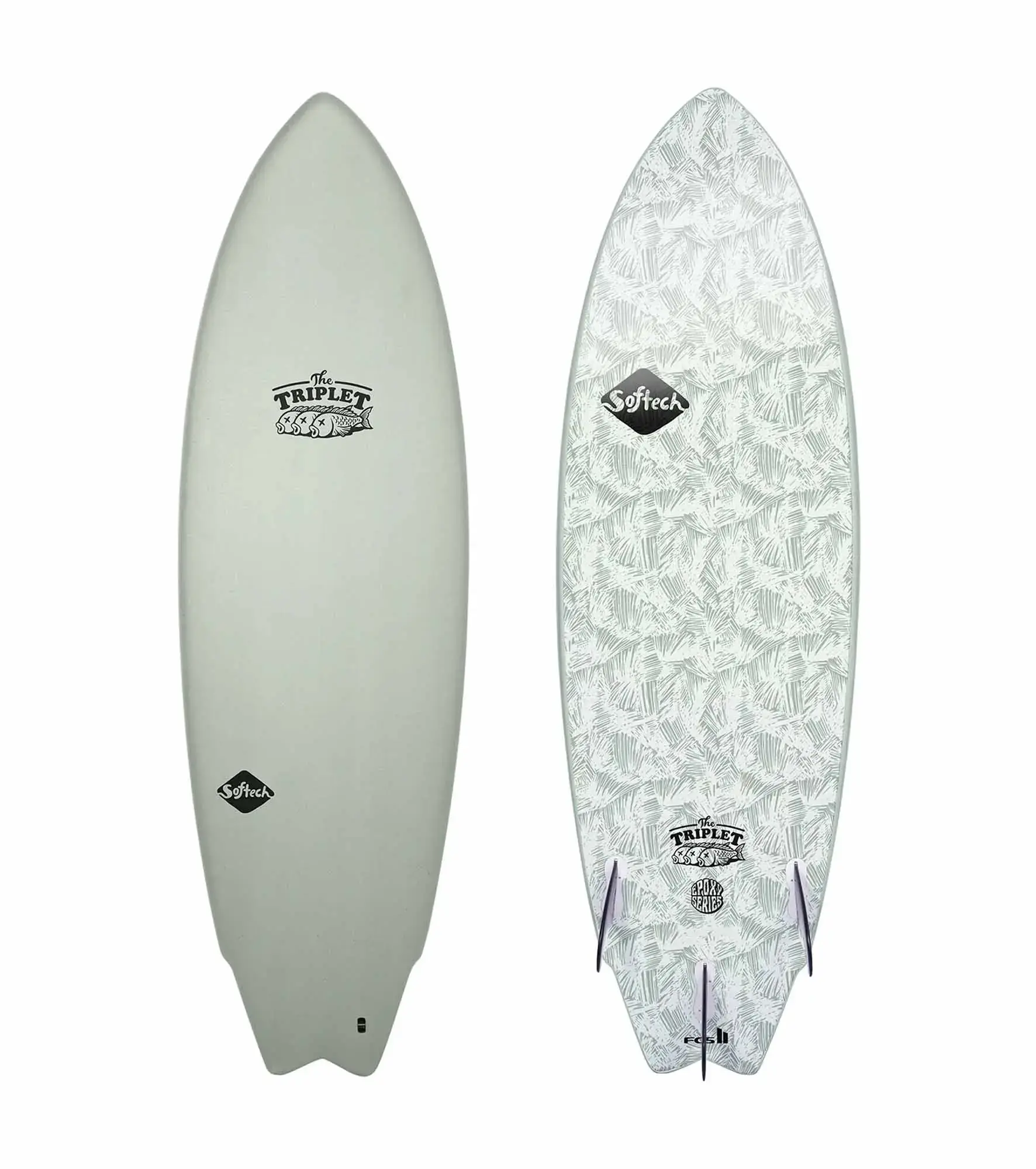 6'3 Softech The Triplet Epoxy Series - FCS II - 3 Fin - Palm - Aloha Beachclub, Surfschool ...
