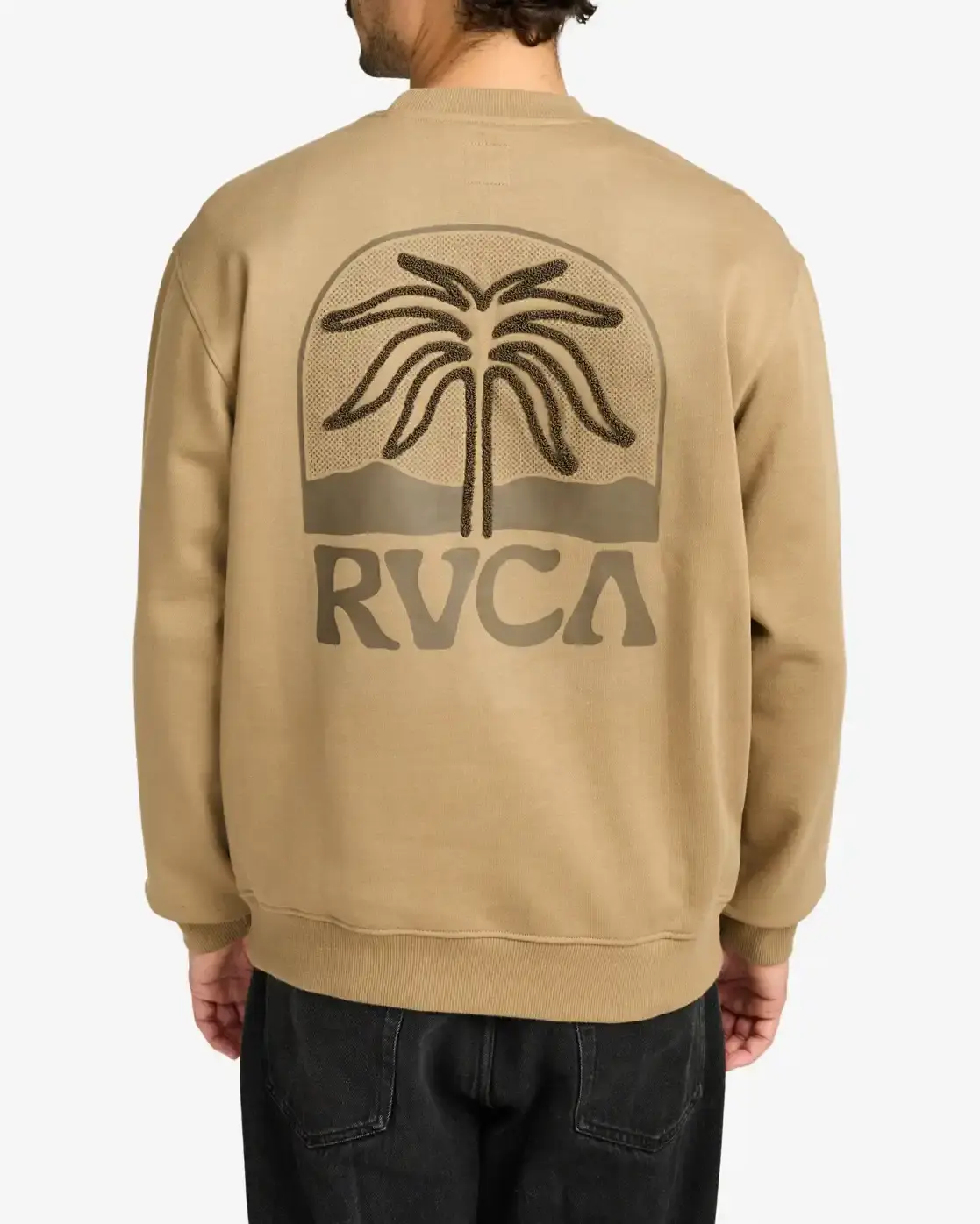 RVCA Heren Palm Crest Sweater Coyote - Aloha Beachclub, Surfschool ...