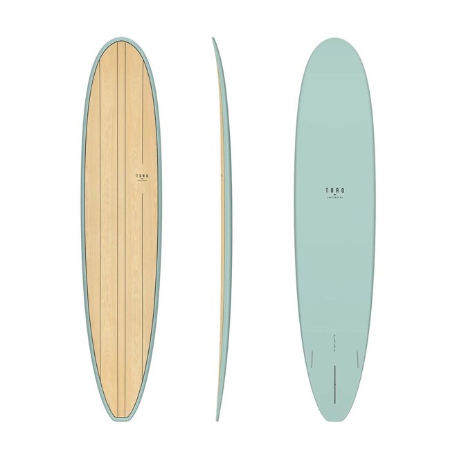 Torq Longboard TET - Futures - 2 + 1 Fin - Wood Deck 8'0 Palm Green ...