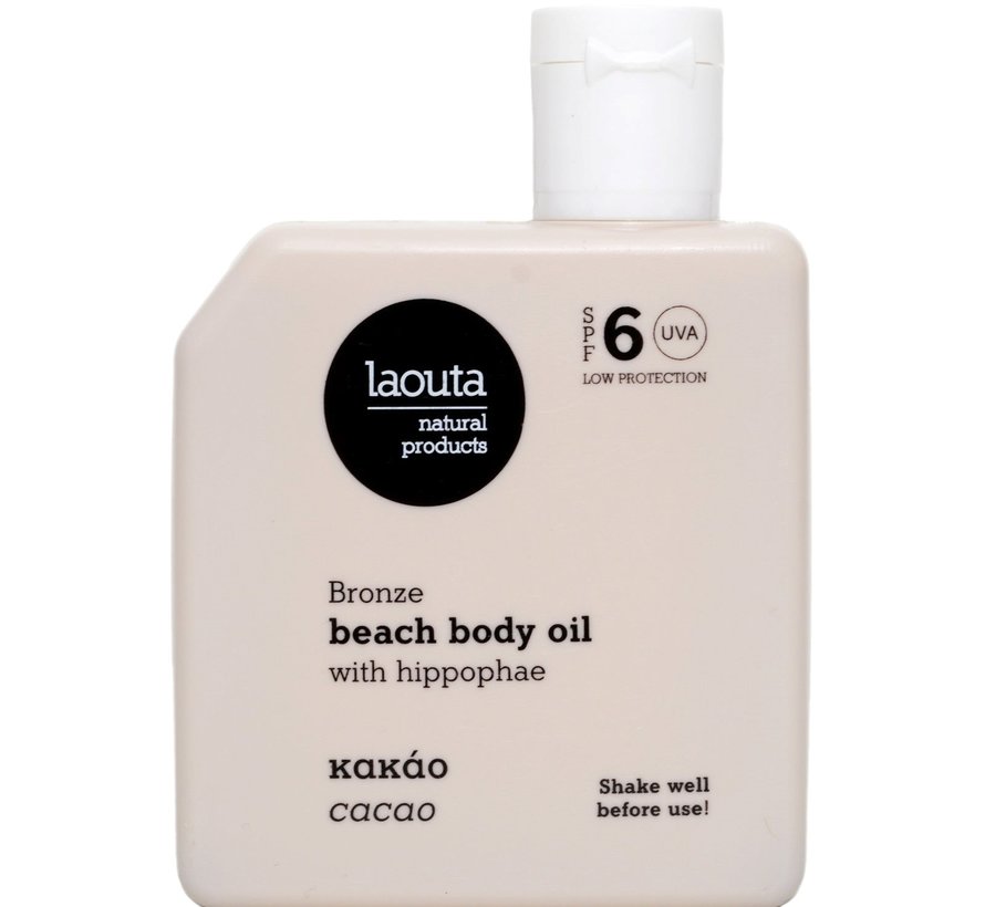 LAOUTA Bronze Beach Body Oil Cacao SPF6 - 100ml | zonnebrand - Viva Donna