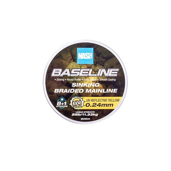 Nash Baseline Sinking Braid - UV Yellow - 600m kopen? - KarperCentrale