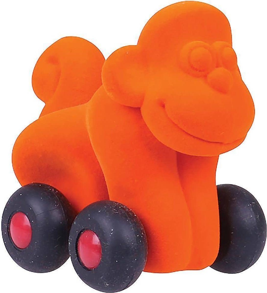 Rubbabu Rubbabu Aniwheelies Oranje Aap op Wielen 0+ - Marja's Shop