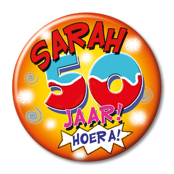 Button Klein – Sarah 50 Jaar - De verkleedzolder, voor al uw ...