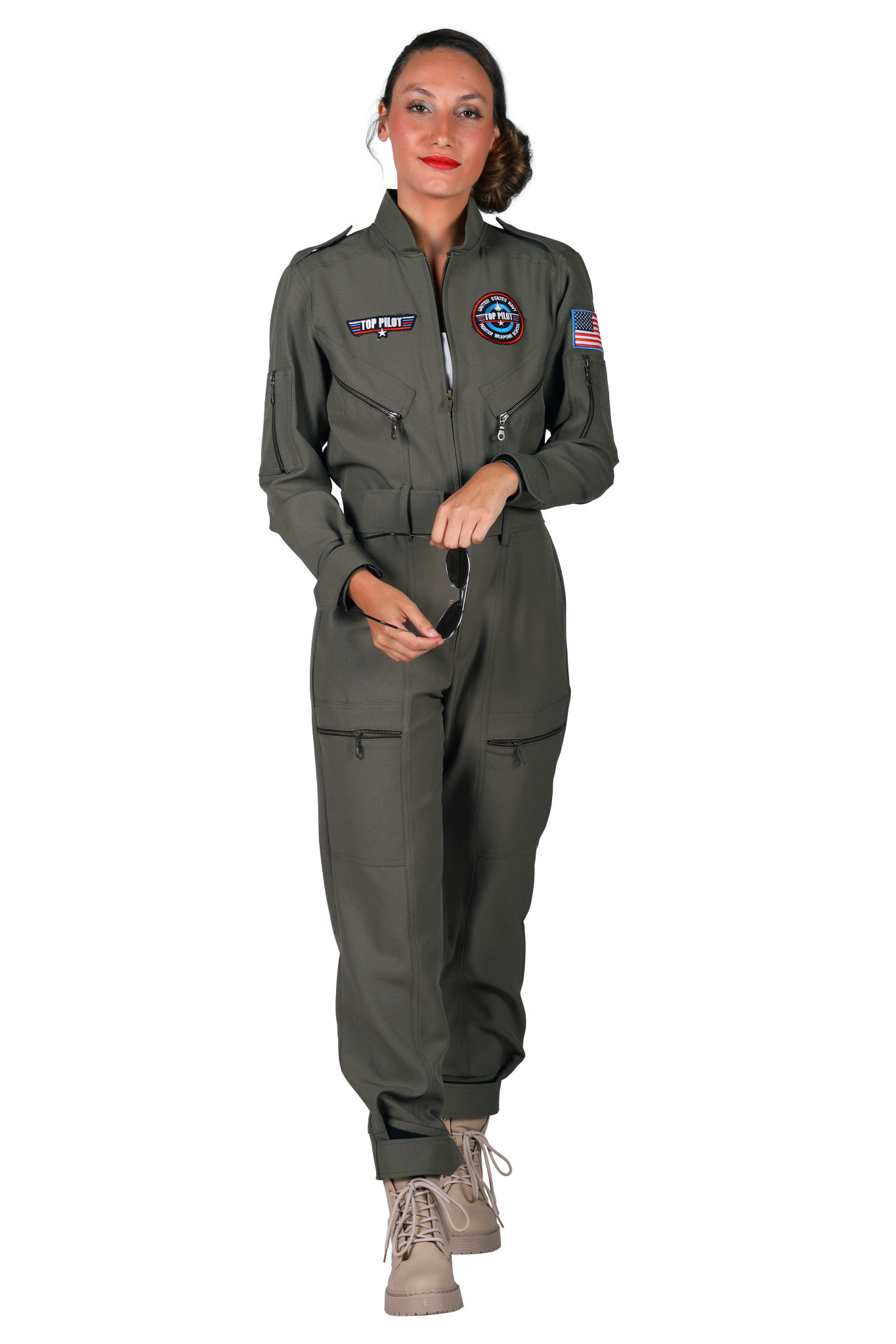Piloten Overall Dame "Top Pilot", Groen - De verkleedzolder, voor al uw ...