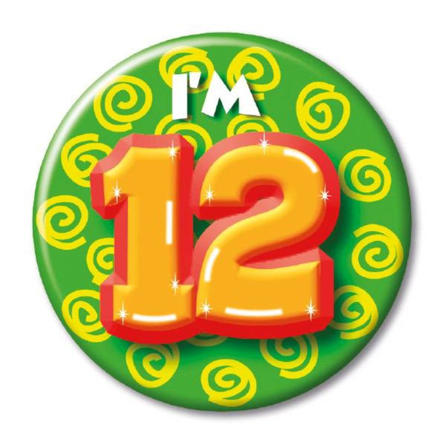 Button - I'm 12 - Zorg voor Party online feestartikelen en ballondecoraties