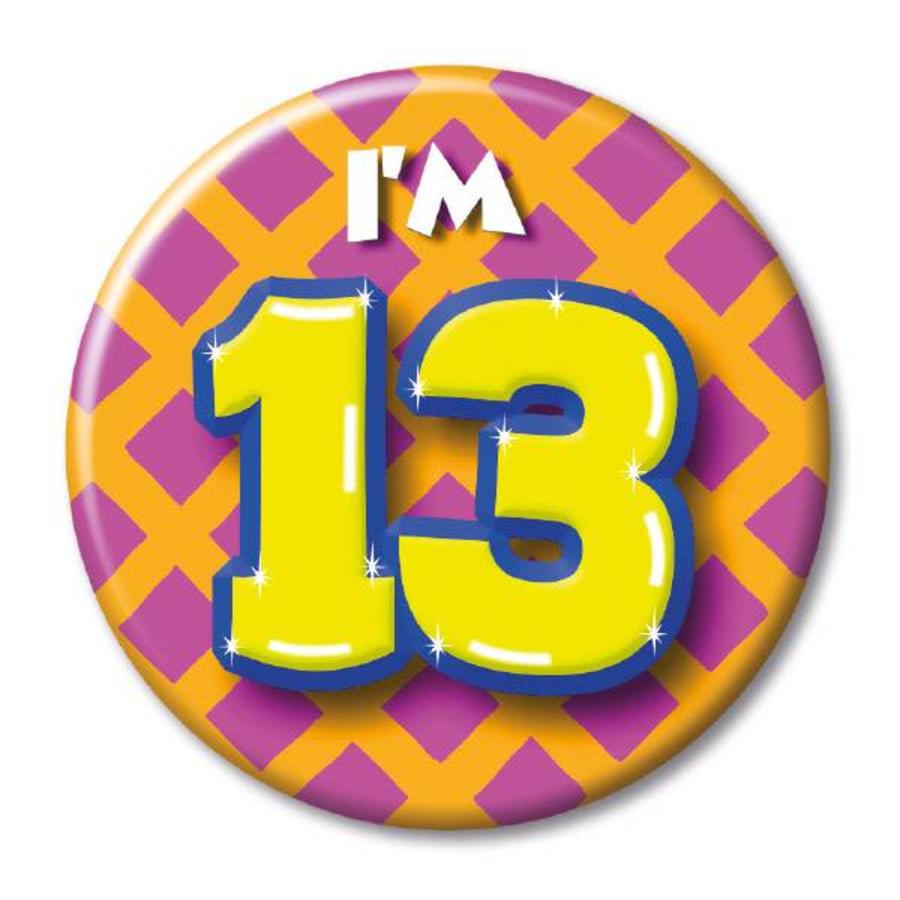 Button - I'm 13 - Zorg voor Party online feestartikelen en ballondecoraties