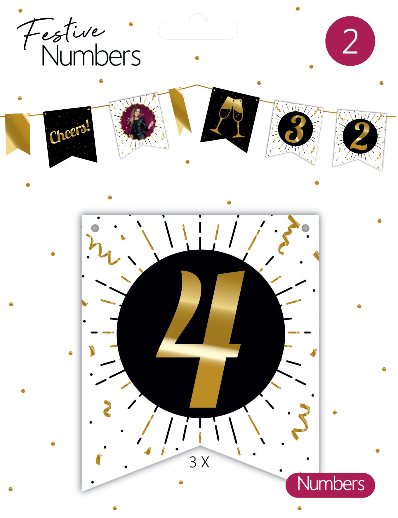 Festive numbers "4" 3 stuks - Zorg voor Party online feestartikelen en ...
