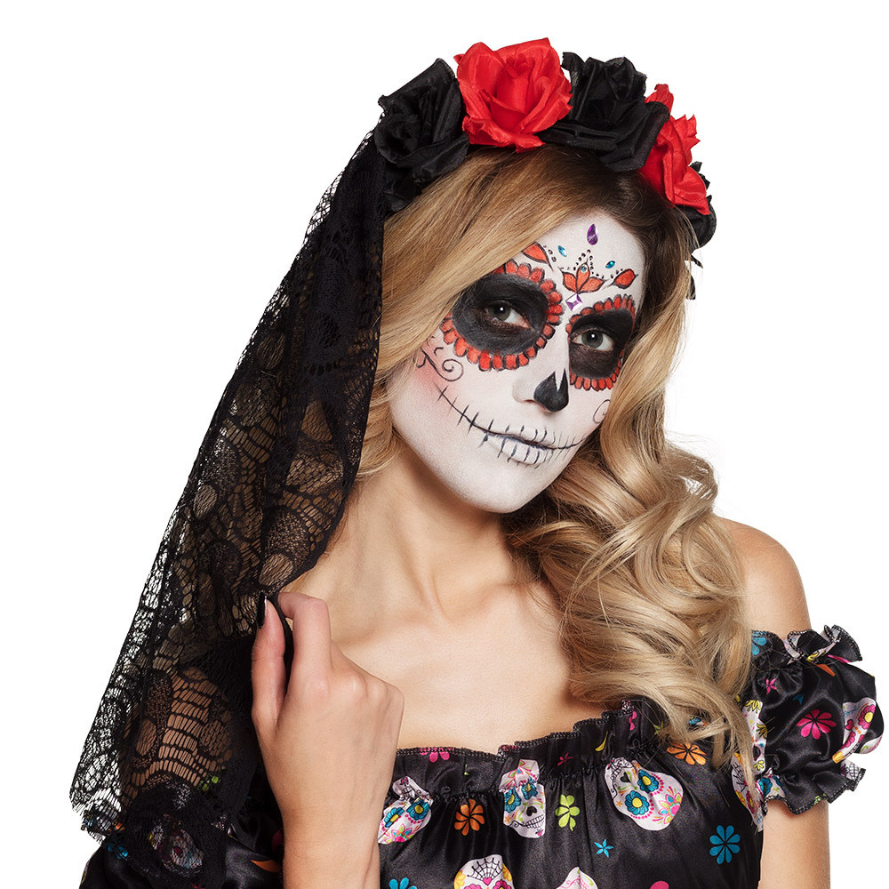 Tiara La Rosa - Halloween Sluier met rozen - Zorg voor Party online ...