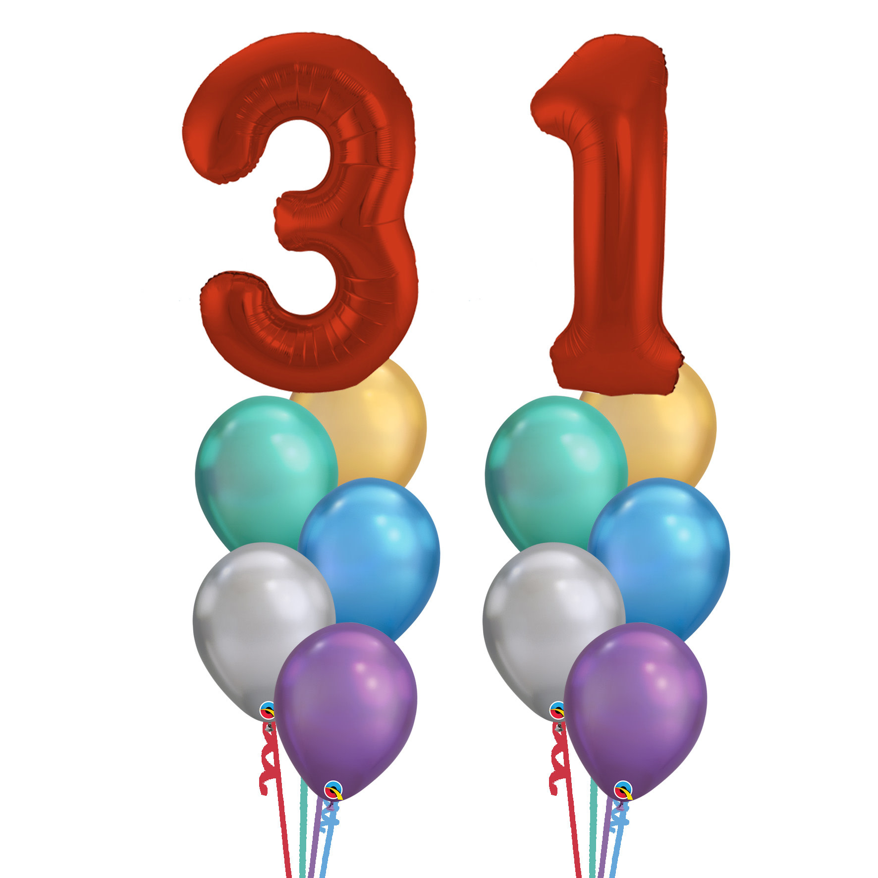 Double Numbers Chrome Red Set - Zorg voor Party online feestartikelen ...