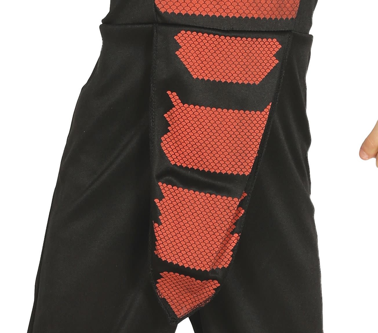 Halloween Kinderkostuum Cobra Slang – Zwart-Rood met Grote Capuchon ...
