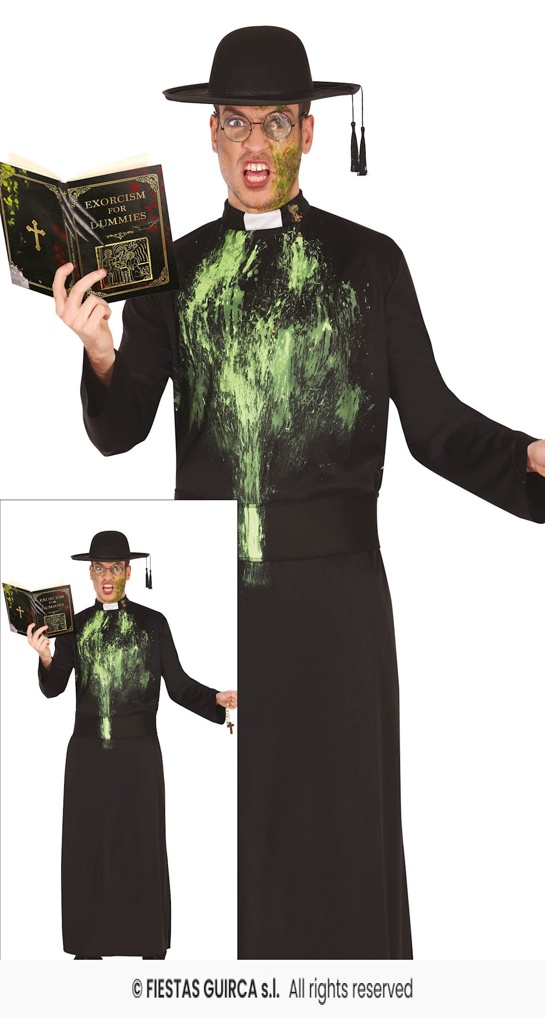 Heren Kostuum Puked Exorcist – Poltergeist Priester met Kotsvlekken ...