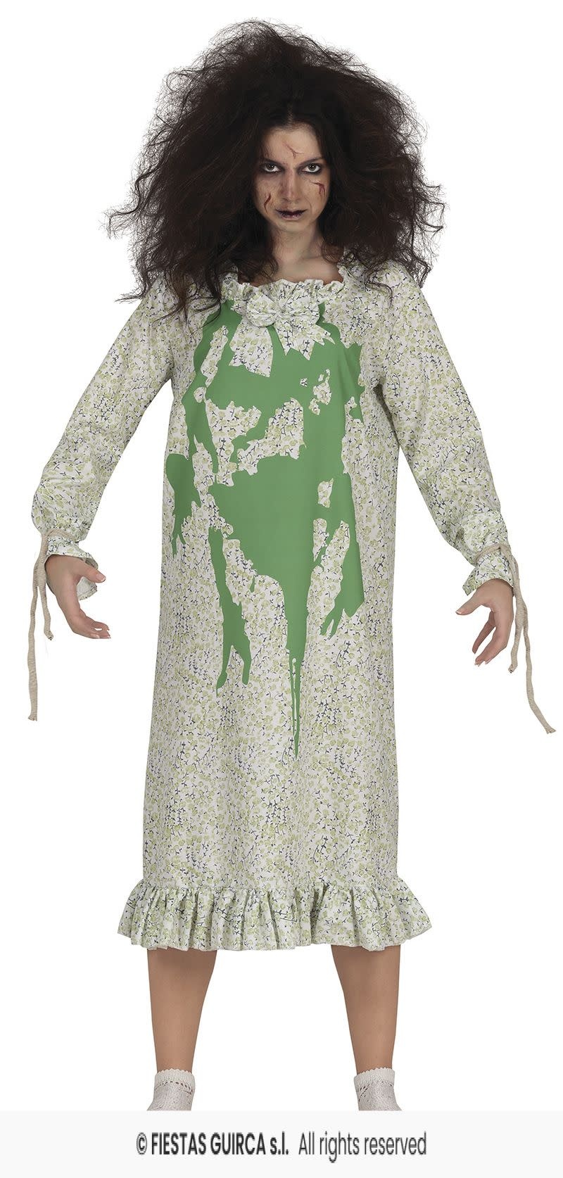 Dames Kostuum Possessed – Pyjamajurk Poltergeist met Groene Kotsvlekke ...