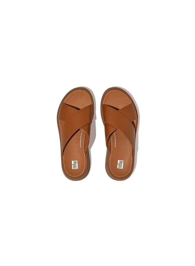 Bottine Aarschot | FitFlop | Leather Flatform Cross Slides | Light Tan ...