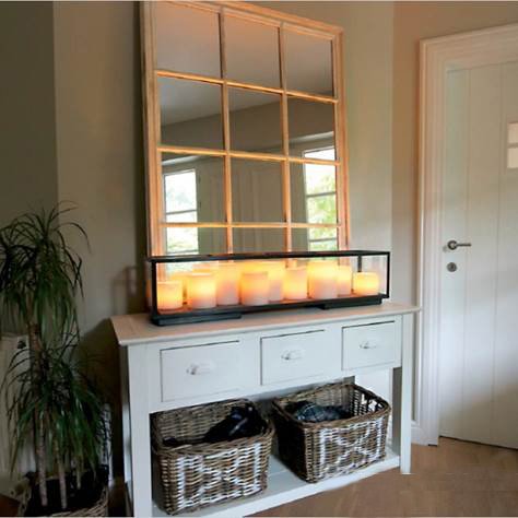 Lampe buffet en verre rustique avec bougies LED