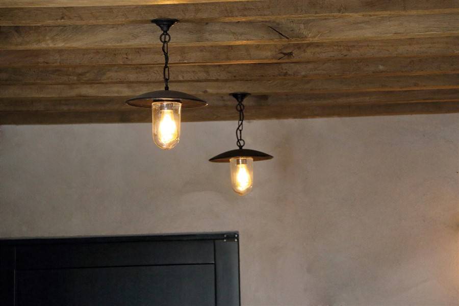 Hanglamp hal met ketting landelijk brons, nikkel, chroom - Feluce
