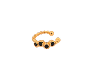 Black dots ear cuff gold K.BC.12.1 - Dwarz - kinderkleding
