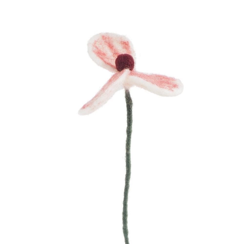 Aveva design - bloem vilt - poppy white - Hoge Ramen