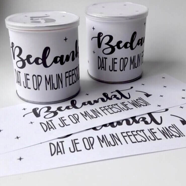 Printable Bedankt dat je op mijn feestje was - SuzyB