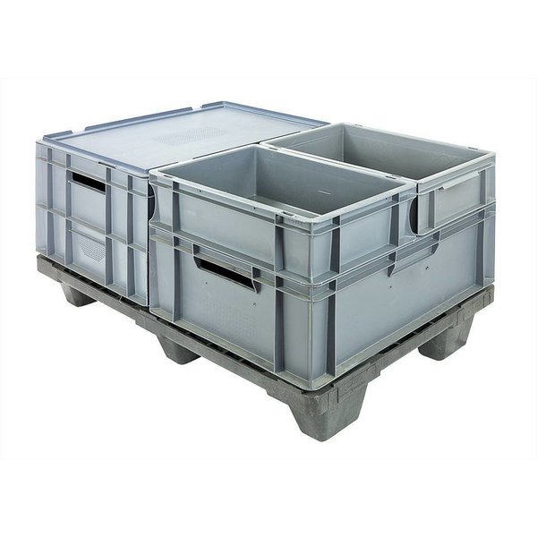 Demi-palette en plastique 800x600x130mm - Palettes plastiques ...