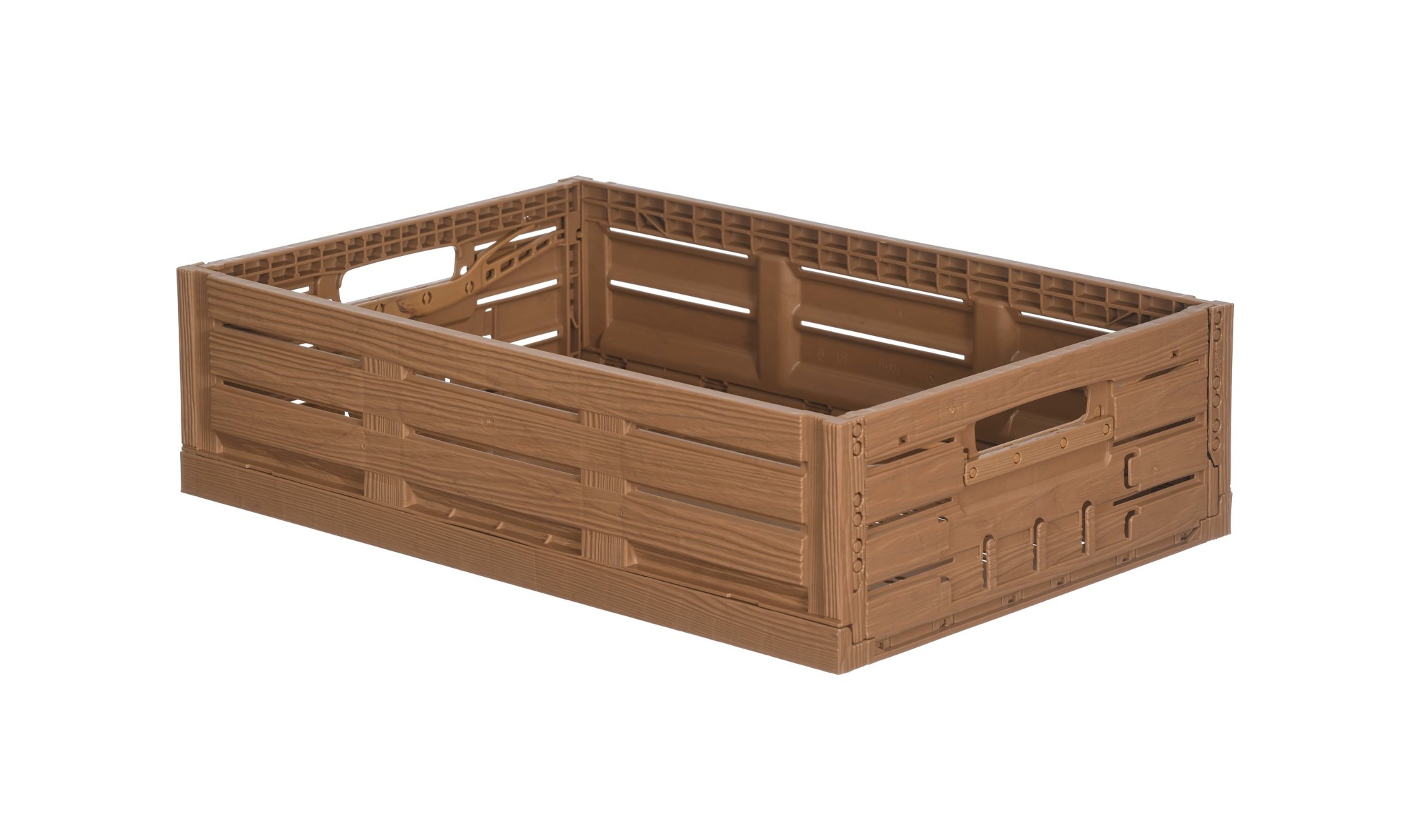 Caisse plastique pliable bois clair 600x400 - 33,2 L | Rotomshop.fr