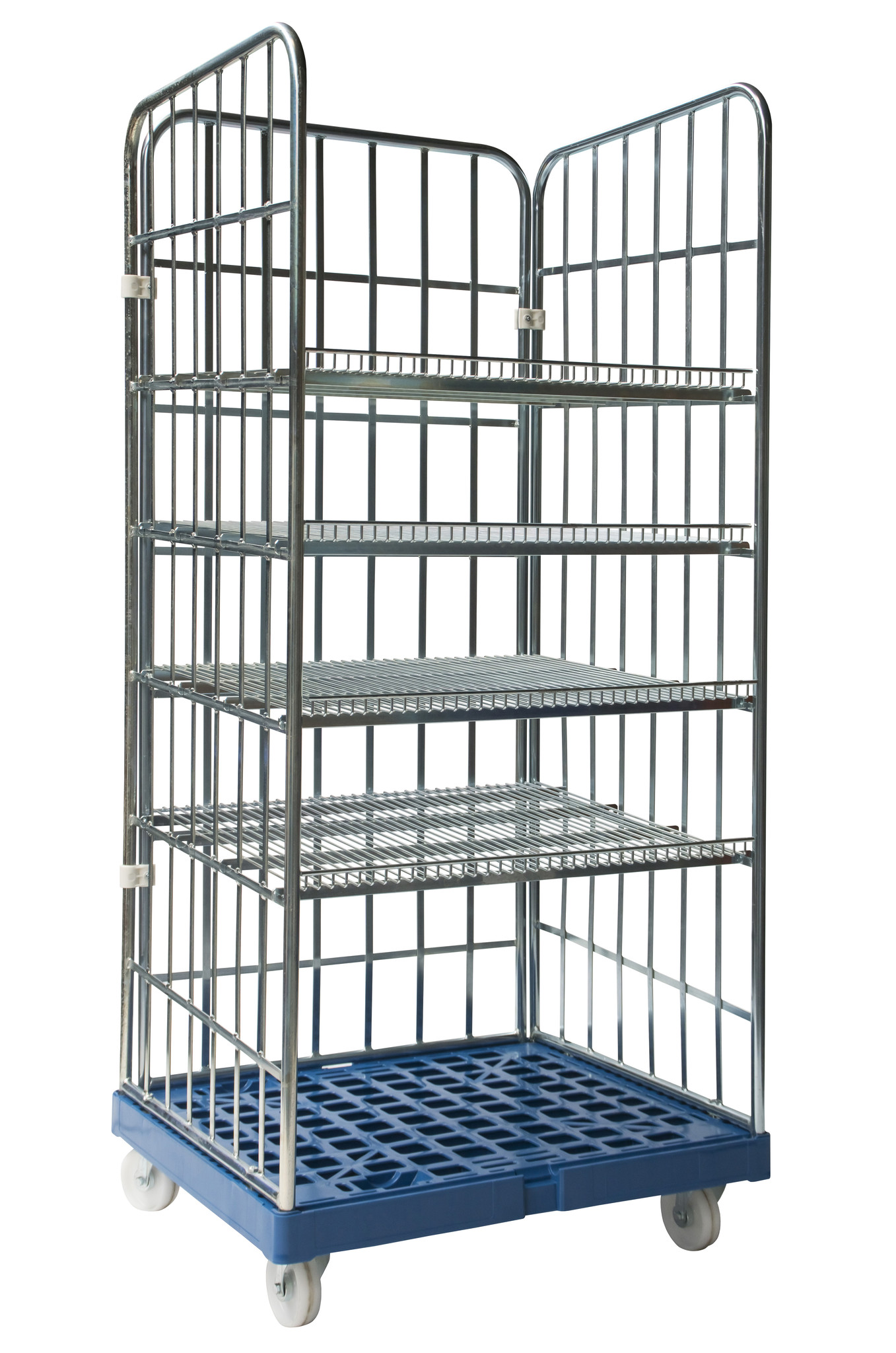 Roll container 3 laterales 4 estantes 810x720x1808 mm | Rotomshop.es