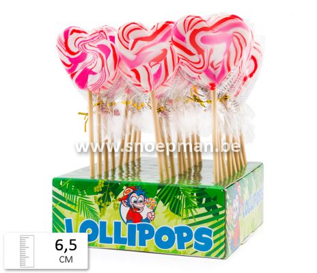 Harten lekstokken met heerlijke framboossmaak - Snoepman