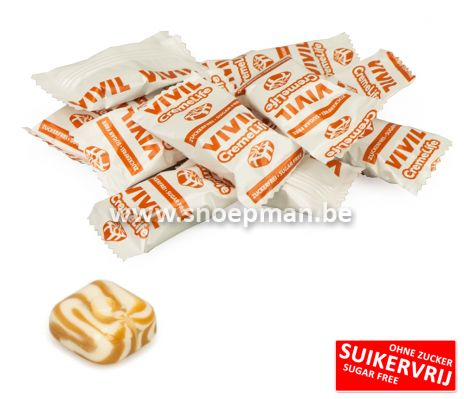 VIVIL Caramel suikervrije snoepjes online per kilo bestellen - Snoepman.be