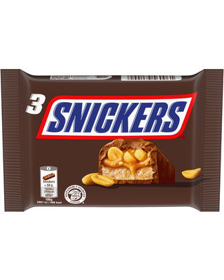 Koop online de Snickers 3 pack met karamel en pinda's 150 gr! - Snoepman