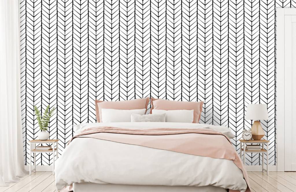 Behang met een zwart-wit patroon - Fotobehang