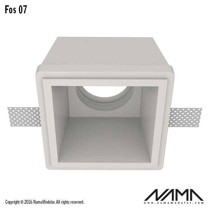 Fos 07 trimless plaster recessed spot square for Ø50mm LED - Dirks ...