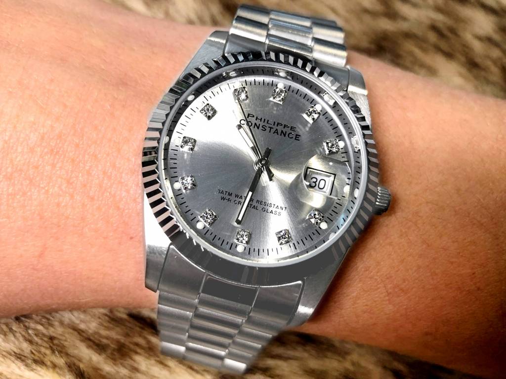 Philippe Constance Dameshorloge - 4465 Large - Staal - Zilver - Strass ...