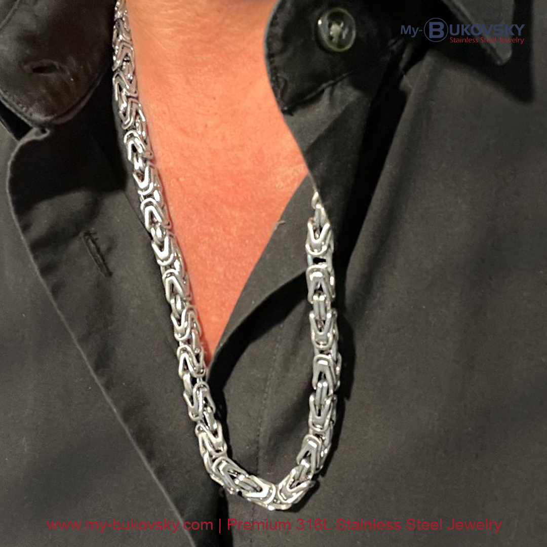 Bukovsky Stalen Heren Koningsketting SH7520 - Byzantijnse schakel - My ...