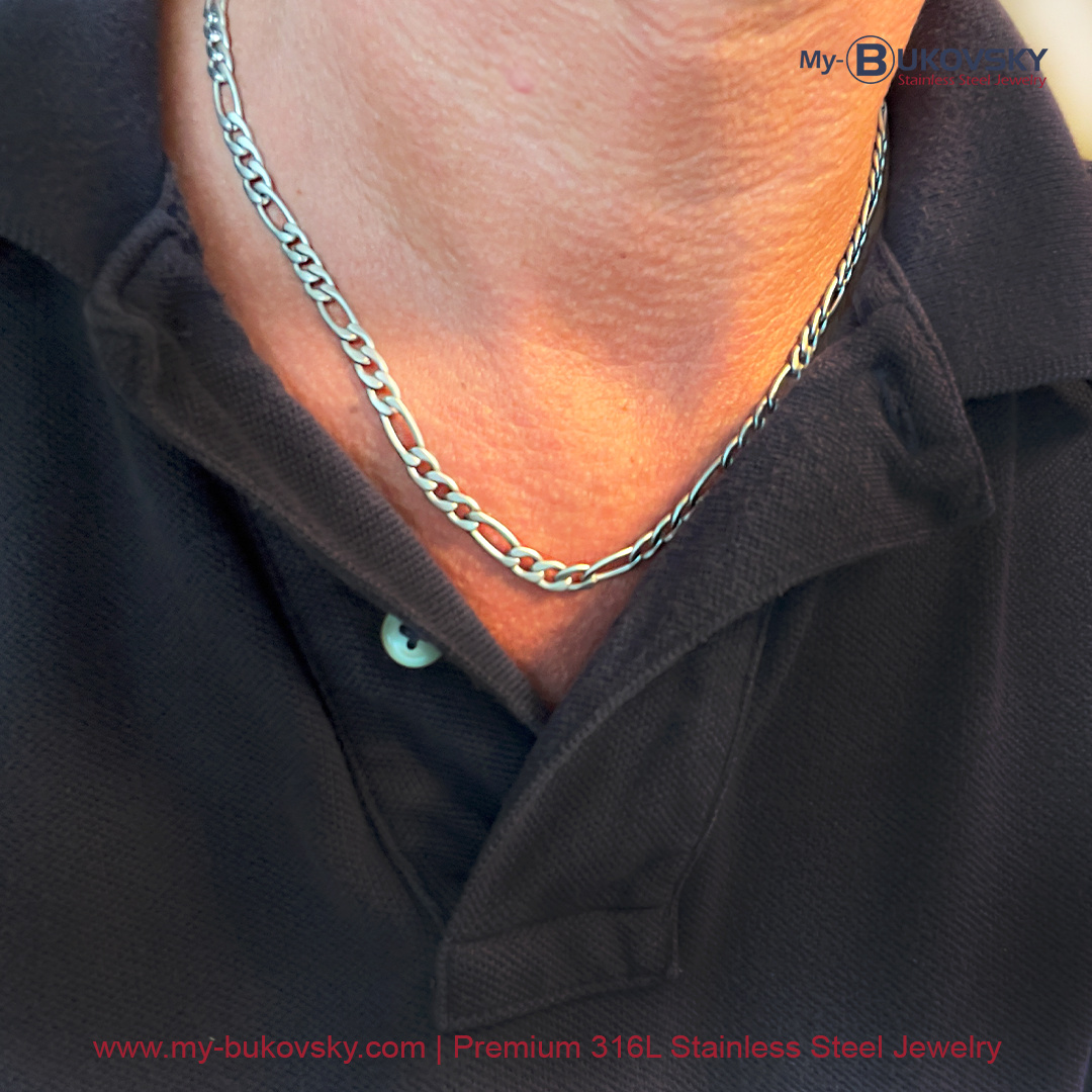 Sale - 50% Bukovsky Heren Ketting Staal SH9170 - XS - Figaro - Mat - My ...