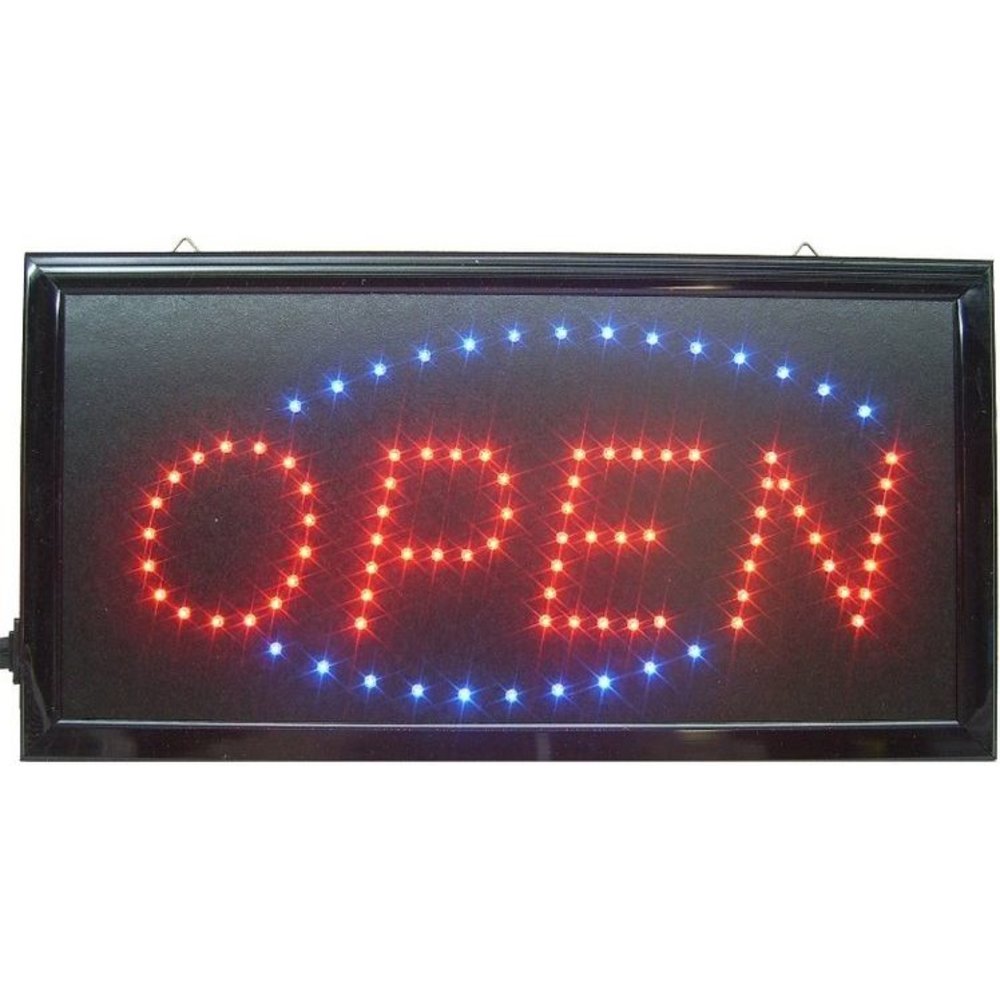 Blue/Red LED Bord Open met Knipperlicht kopen? - LEDClear