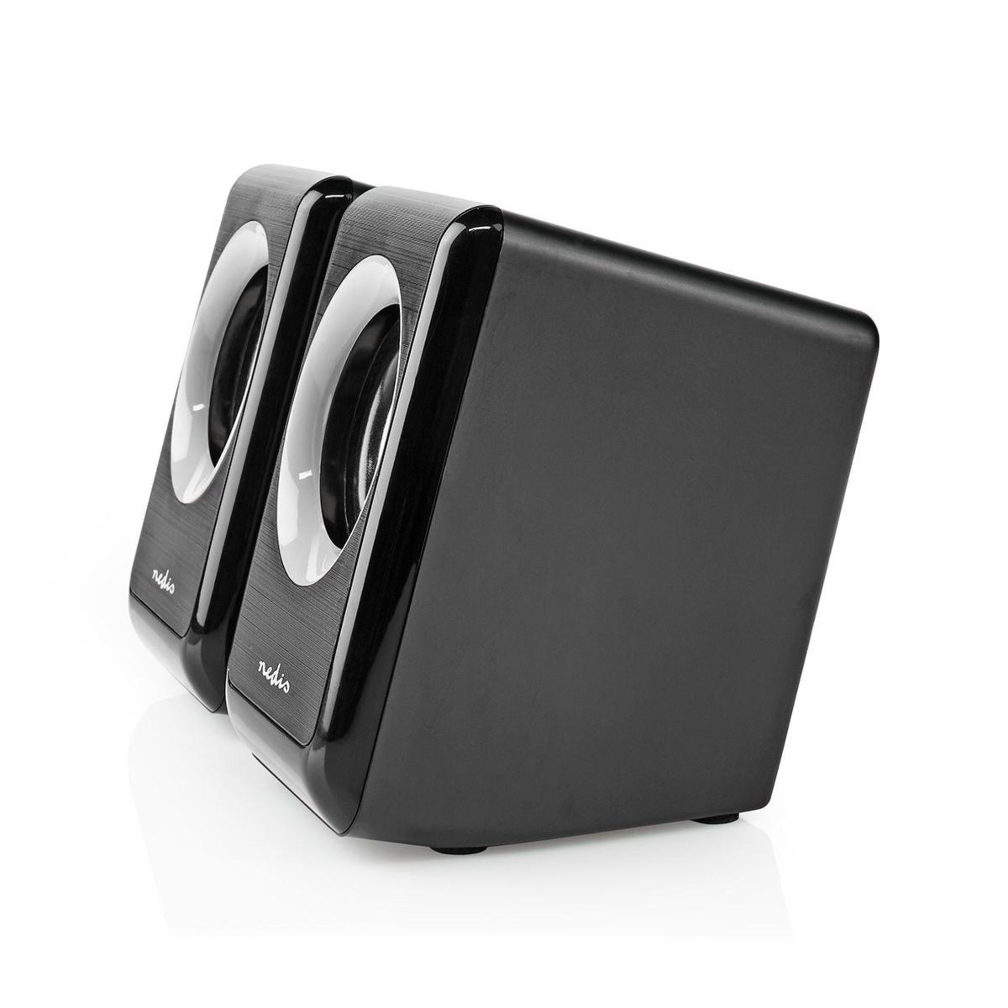 Nedis CSPR20020BK PC-luidspreker (18W, 2.0 stereo, 3,5mm jack) kopen ...