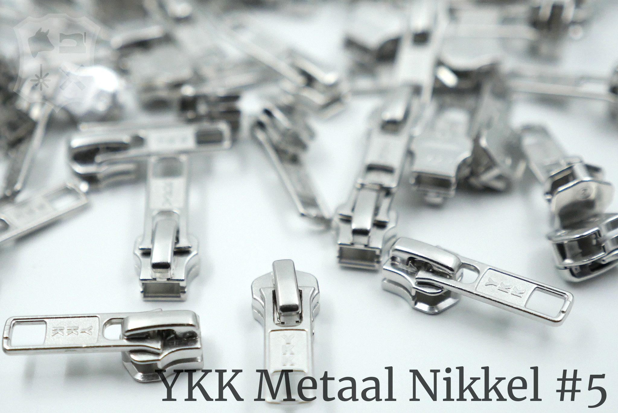 YKK sluiters met puller #5, nikkel, geremd (5 stuks) - Het Leerkwartier