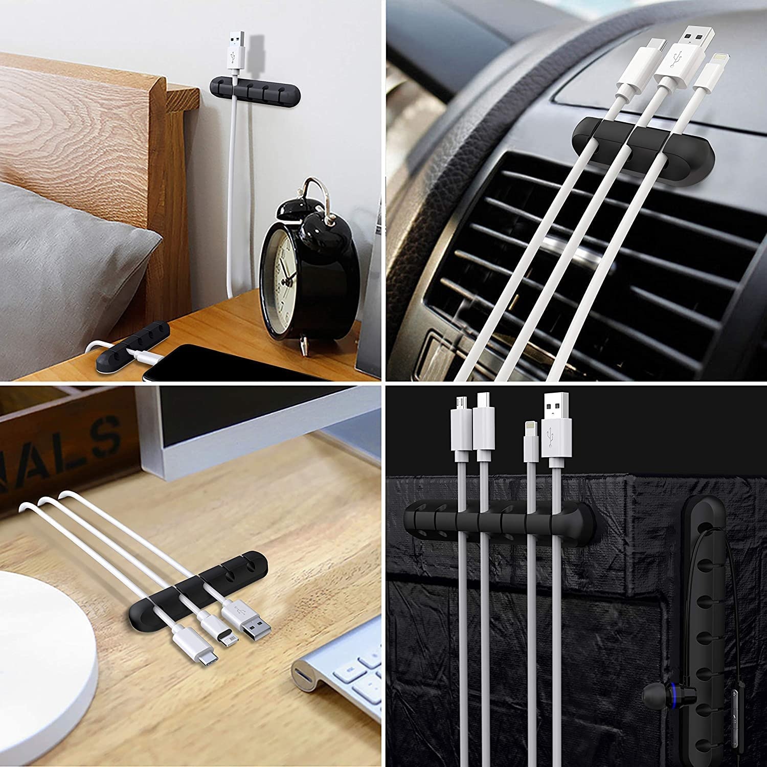 Case2go Kabel Organiser voor 3 Kabels - Kabelhouder met Plakstrip ...