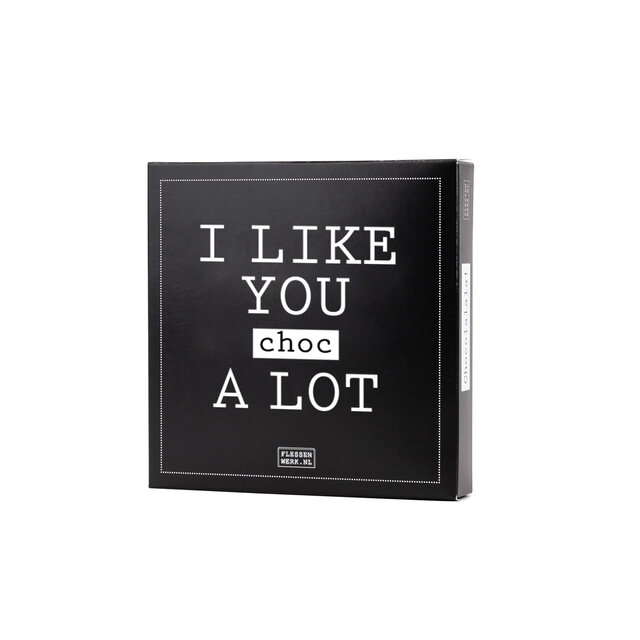 I like you CHOC a lot - chocola in cadeau-doosje - per 12