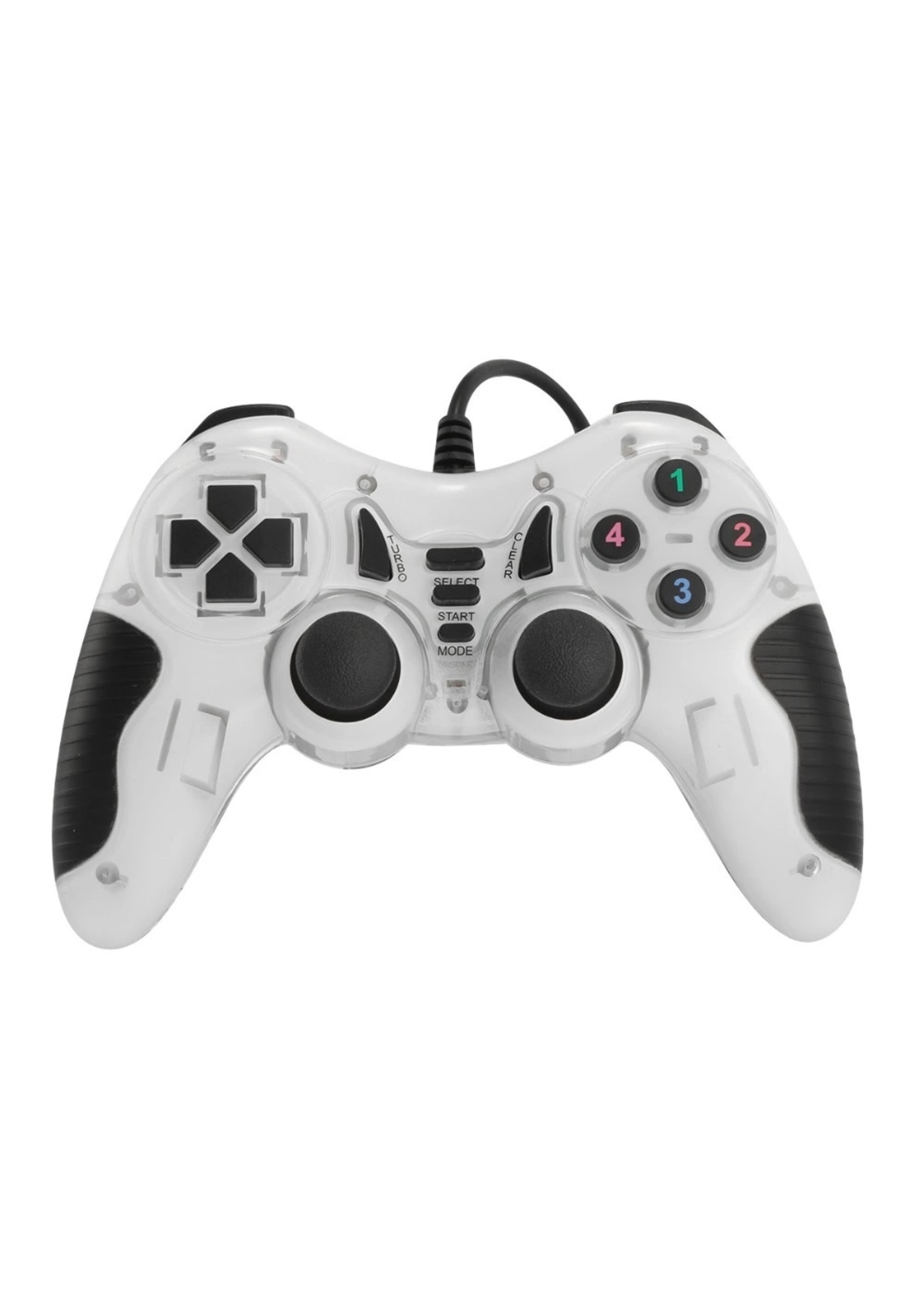 USB game controller with wire for PC - cable length 1.8m - white ...