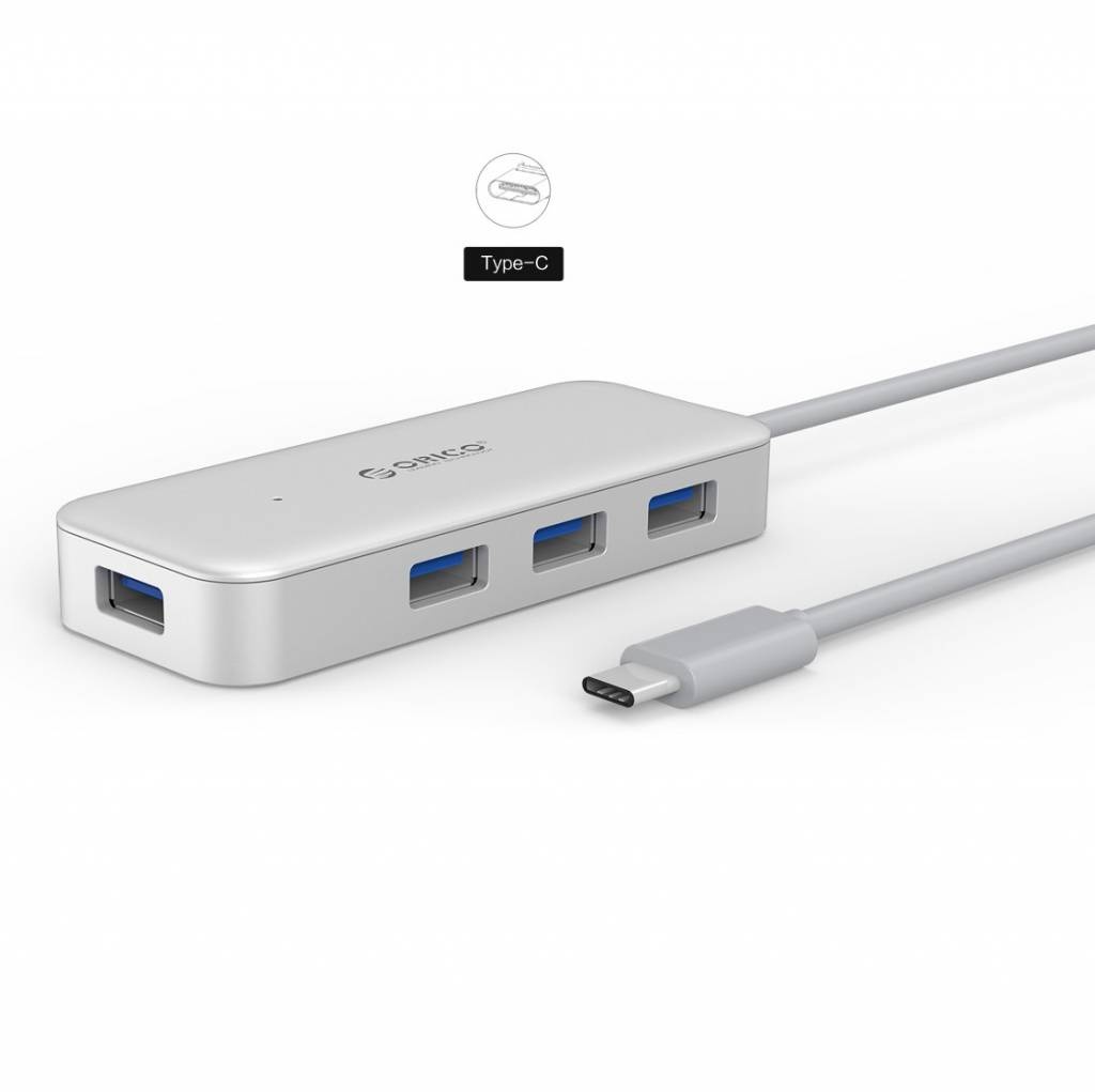 Type-C USB3.0 Hub with 4 Type-A Ports - 5Gbps - VIA-Chip - Cable length ...