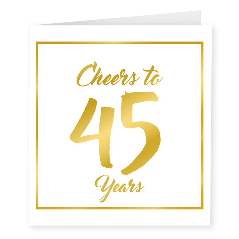 Wenskaart 45 jaar- Originele 45 jaar funkado en versiering - Feest - Feestartikelen.nl